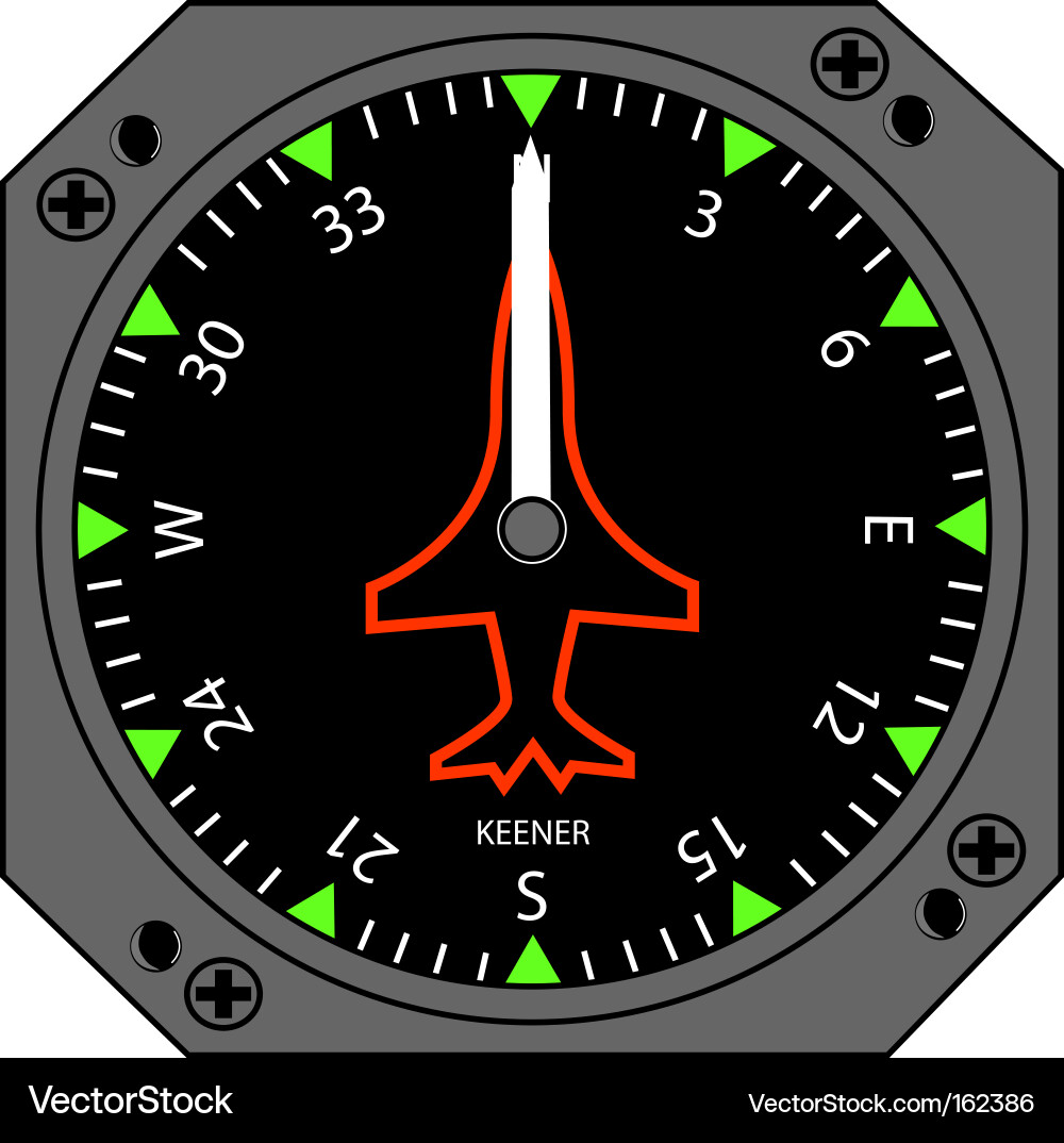 Airplane compass Royalty Free Vector Image - VectorStock