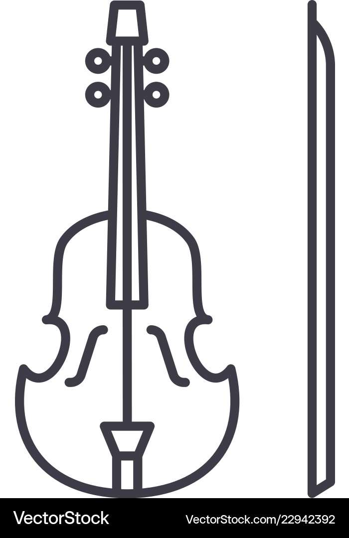 Violin line icon concept linear Royalty Free Vector Image