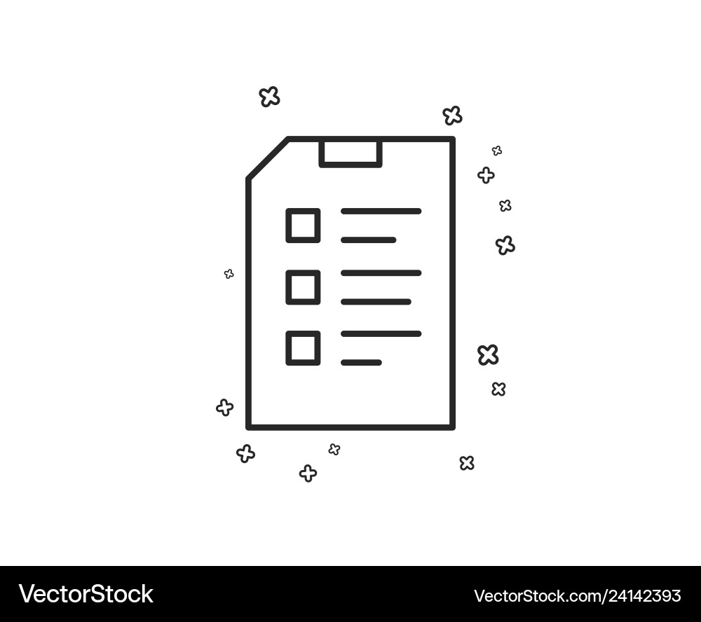 Checklist document line icon information file sign