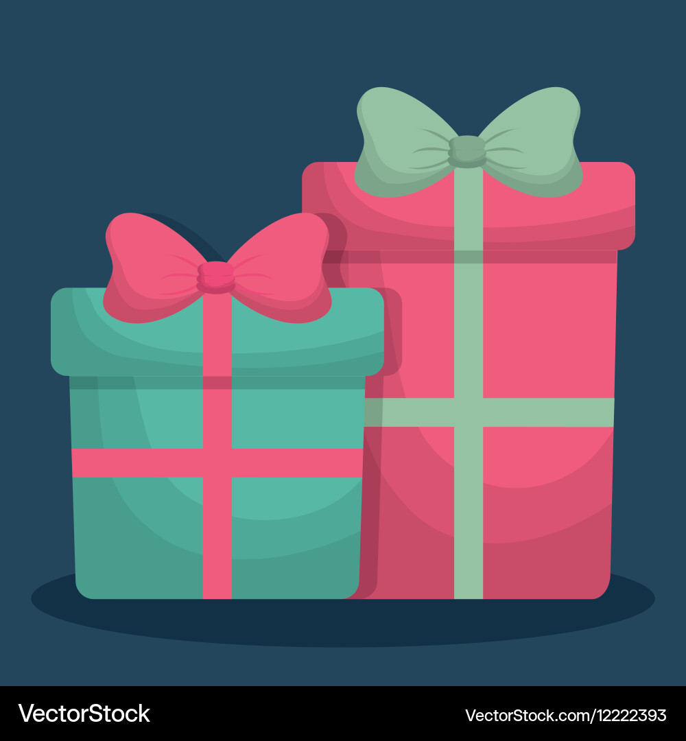 Two gift boxes icon image Royalty Free Vector Image