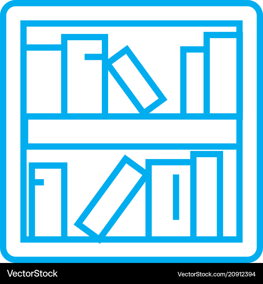 Bookshelves linear icon concept line Royalty Free Vector
