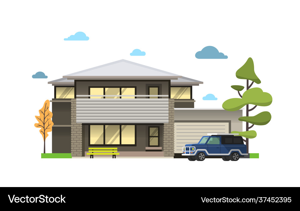 House flat design style Royalty Free Vector Image