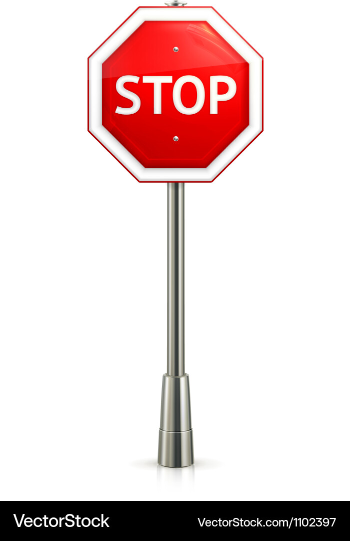 Stop sign Royalty Free Vector Image - VectorStock