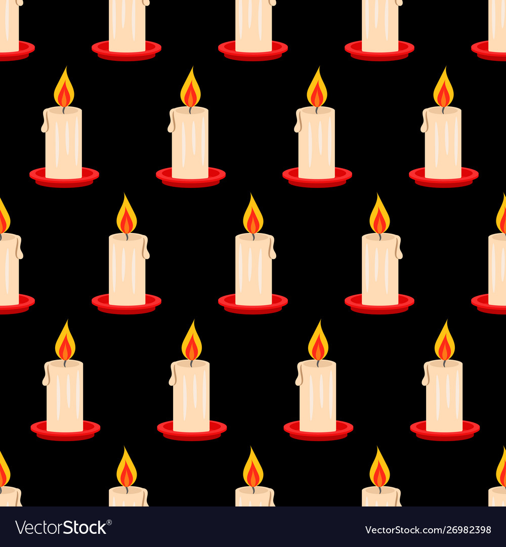 Candle seamless pattern Royalty Free Vector Image