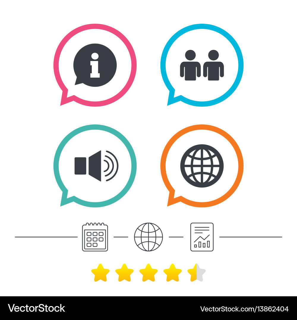 Information sign and group communication icons Vector Image