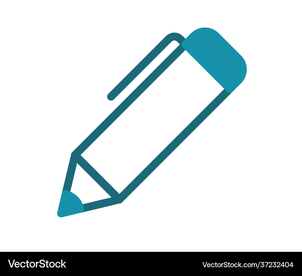 Pencil pen write single isolated icon with solid Vector Image
