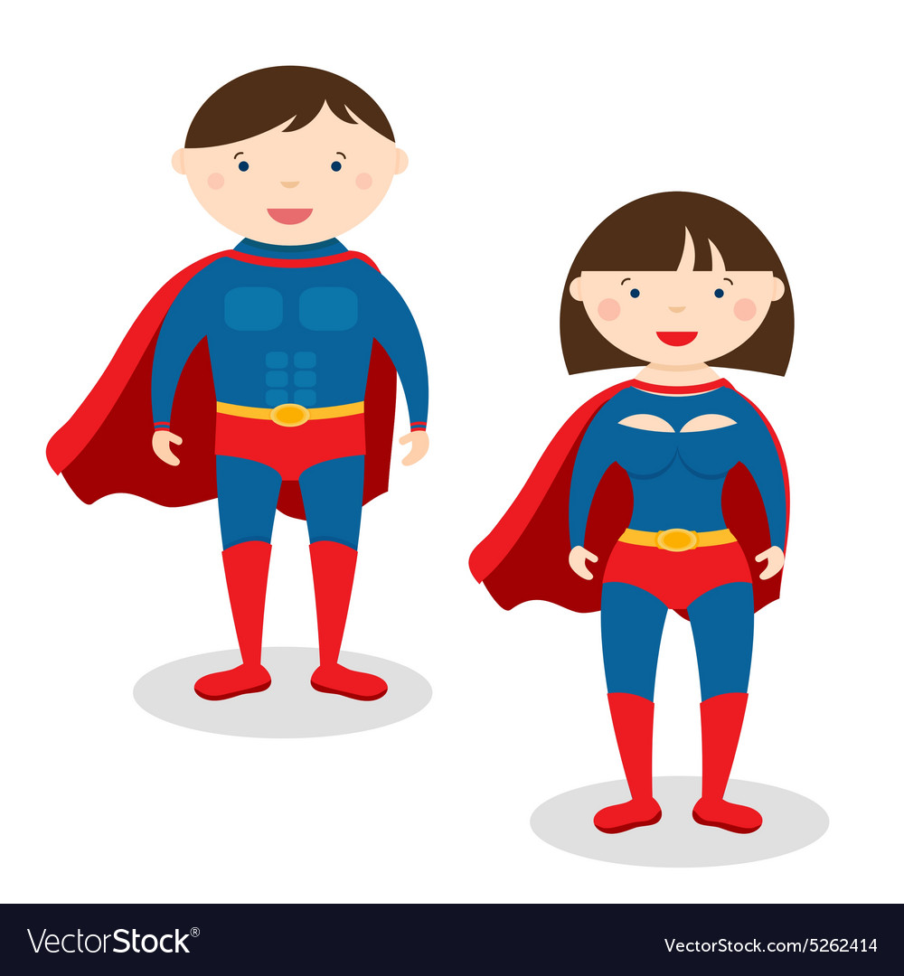 Superman And Superwoman Royalty Free Vector Image