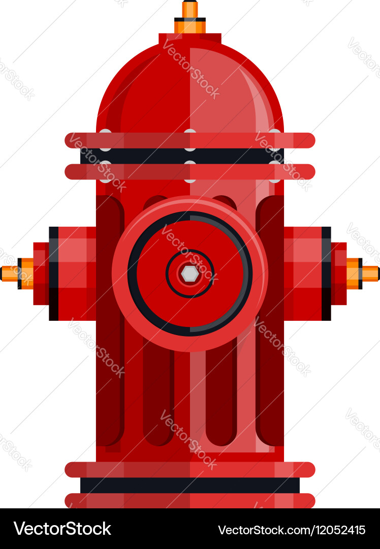 Red fire hydrant icon isolated on white Royalty Free Vector