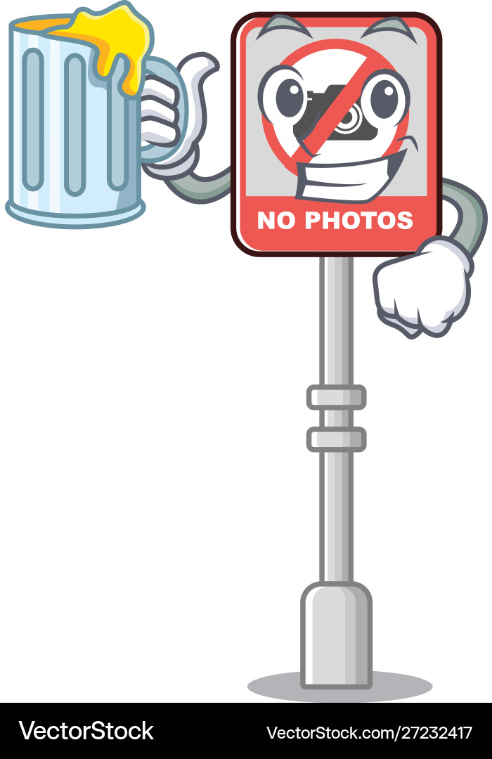 With juice no camera isolated cartoon Royalty Free Vector