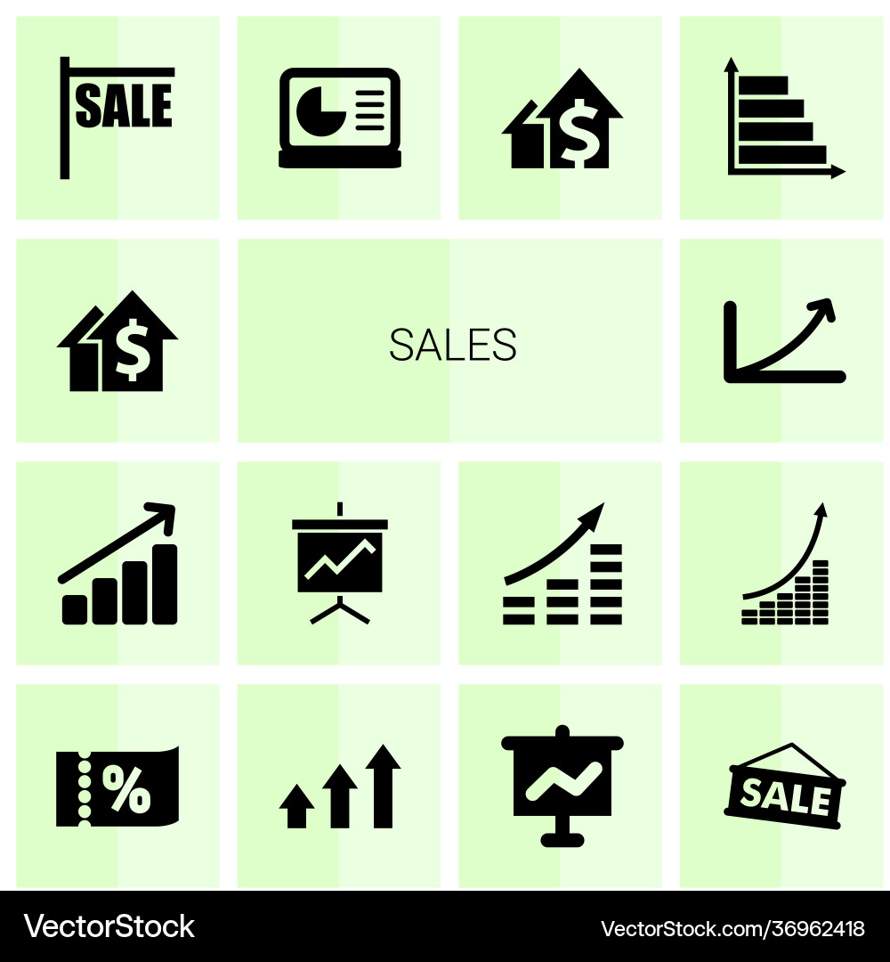 14 sales icons Royalty Free Vector Image - VectorStock
