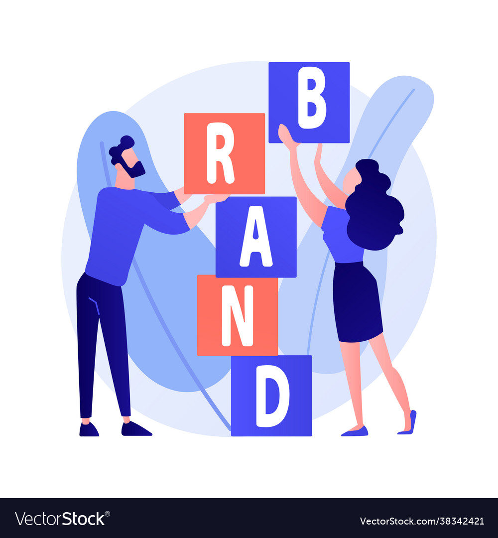 Product brand building concept metaphor Royalty Free Vector Product brand building concept metaphor Royalty Free Vector