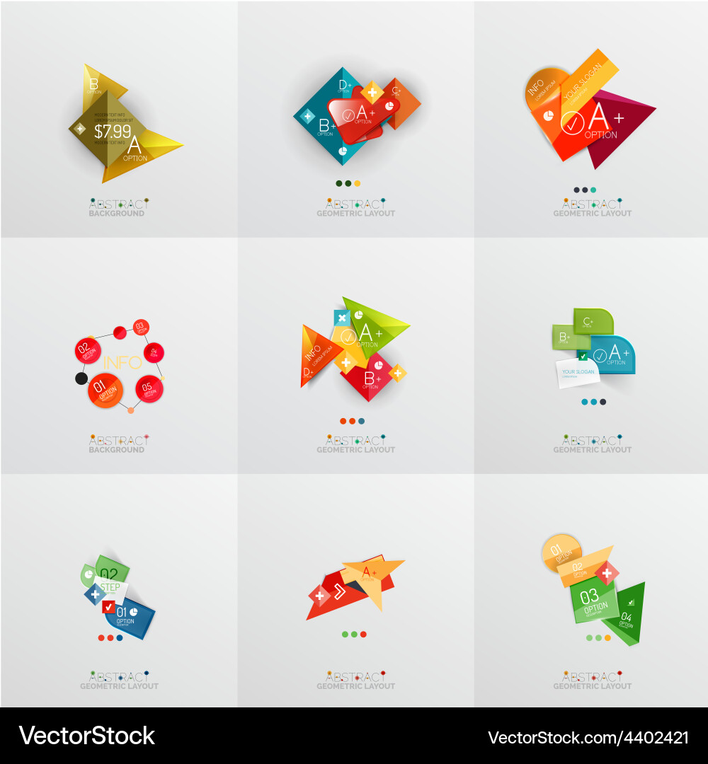 Set of paper graphic layouts Royalty Free Vector Image
