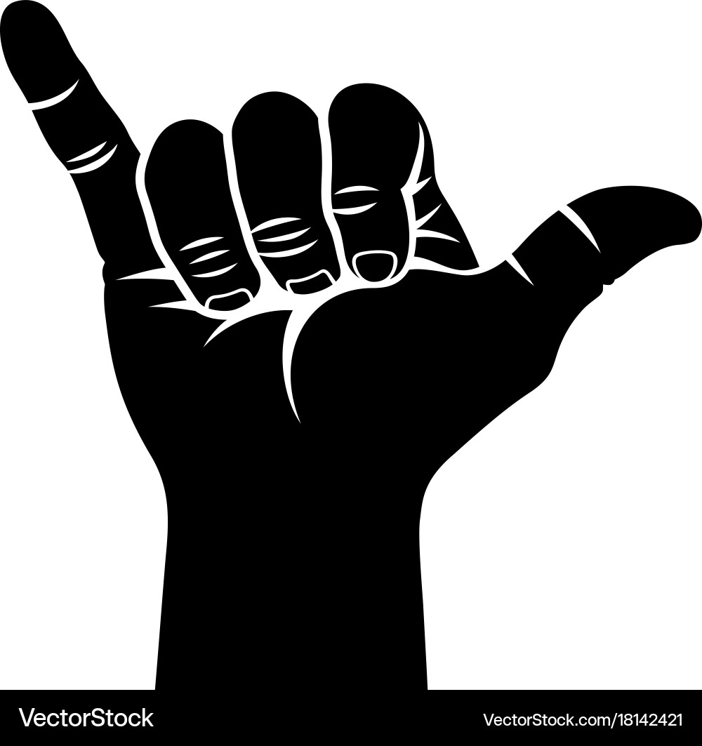 Shaka hand sign 002 Royalty Free Vector Image - VectorStock