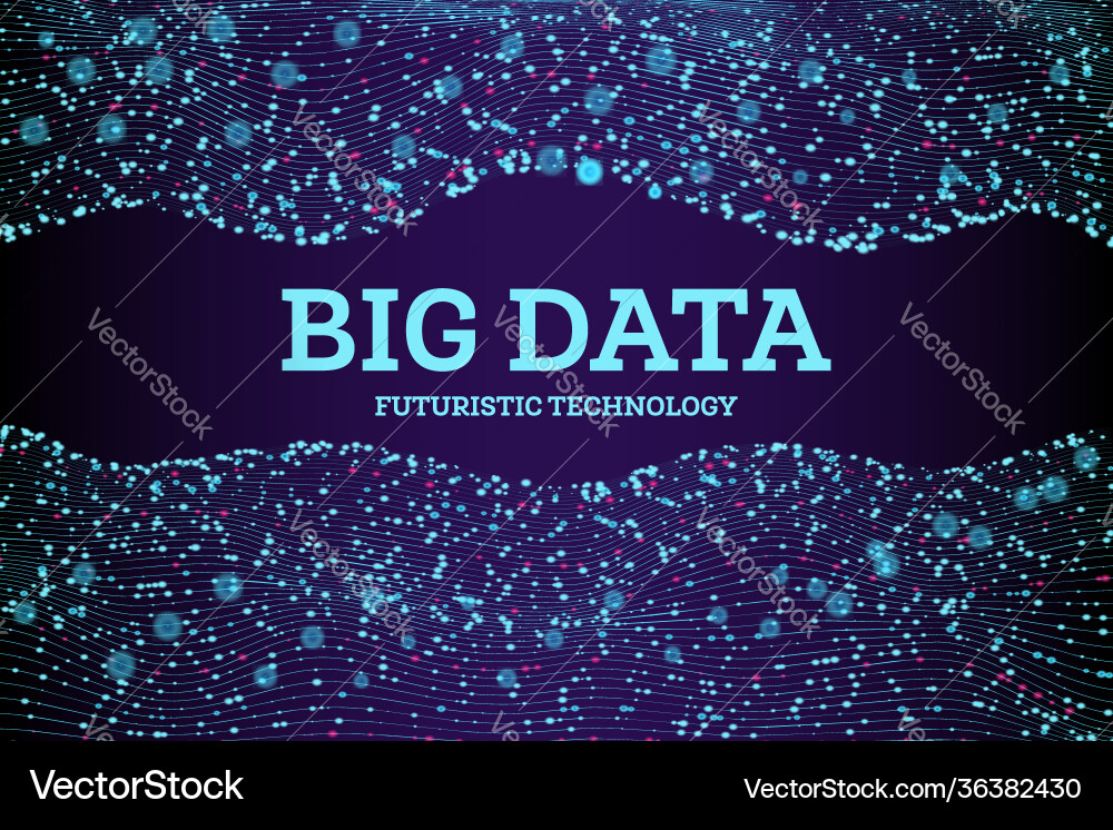 Wave dots and weave lines big data concept Vector Image