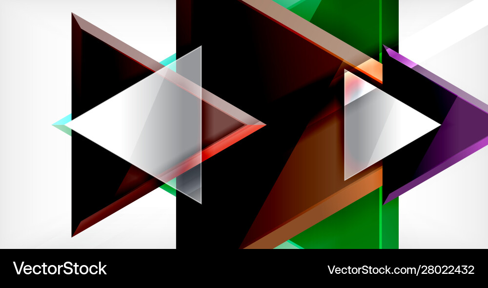 Glossy shiny triangles background Royalty Free Vector Image