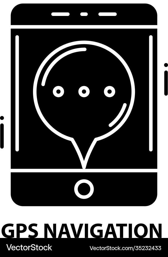 Gps navigation icon black sign Royalty Free Vector Image