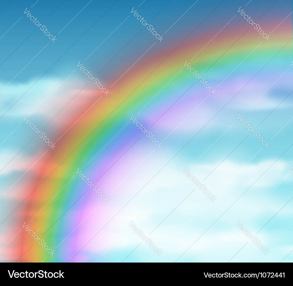 Natural background with rainbow Royalty Free Vector Image - VectorStock