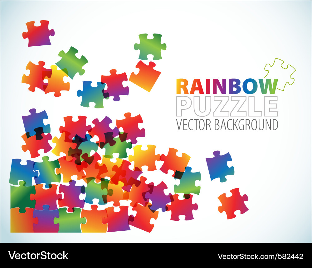 Rainbow puzzle background Royalty Free Vector Image