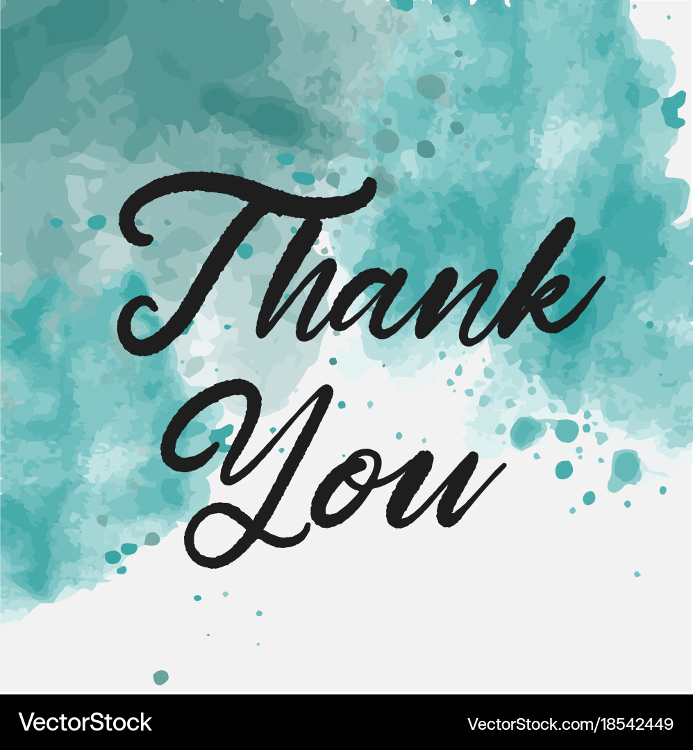 Thank you abstract watercolor background Vector Image