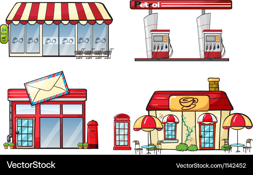Business establishments Royalty Free Vector Image