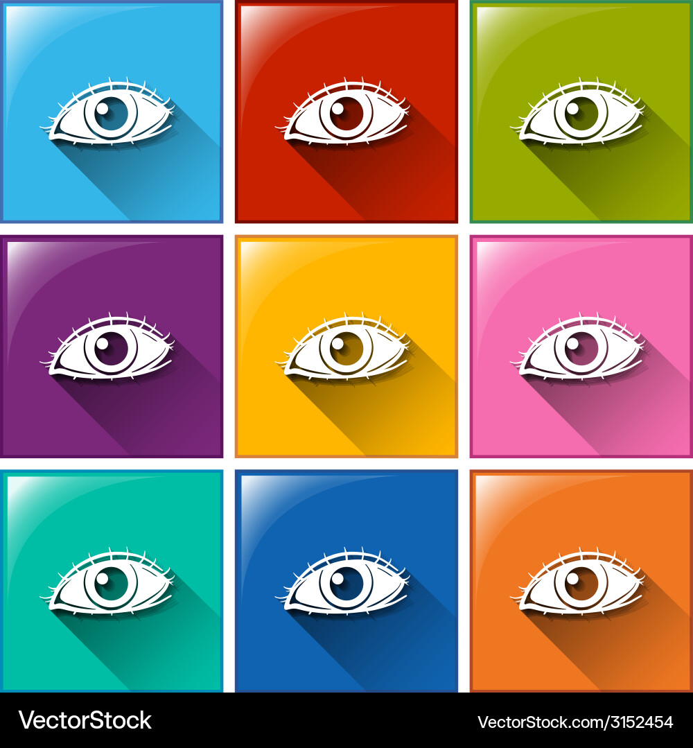 Buttons with eyes Royalty Free Vector Image - VectorStock