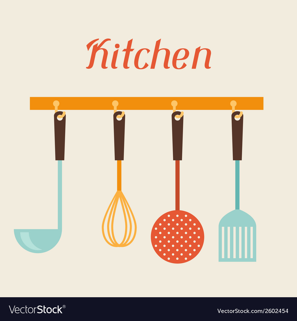 Kitchen And Restaurant Utensils Spatula Whisk Vector Image