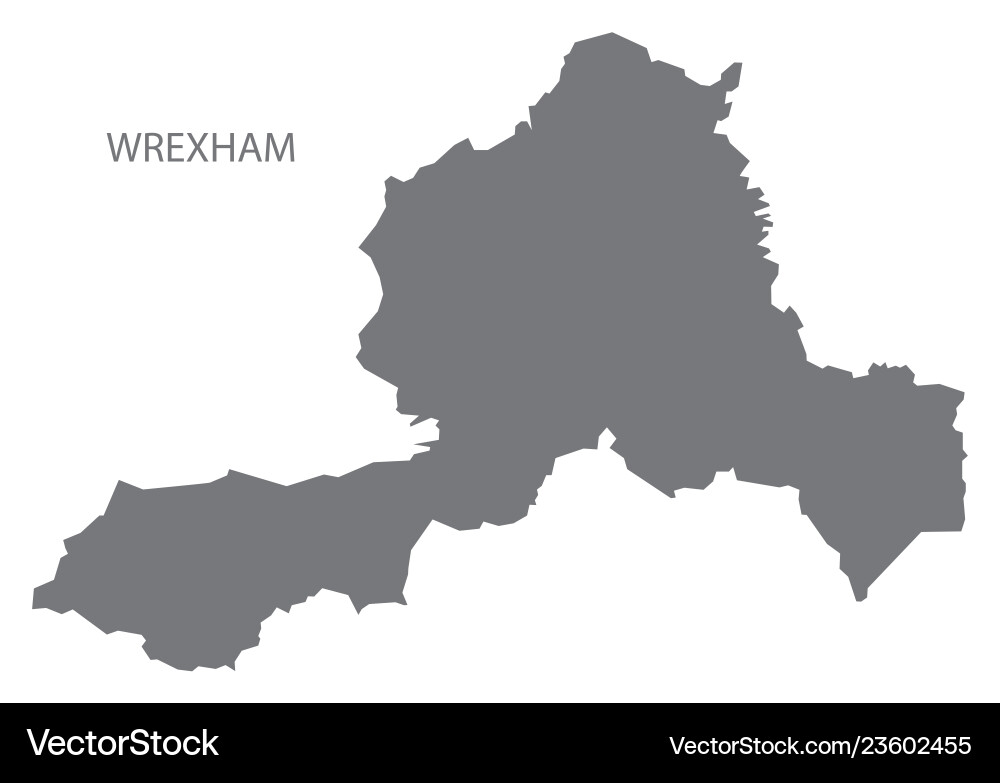 Wrexham wales map grey Royalty Free Vector Image