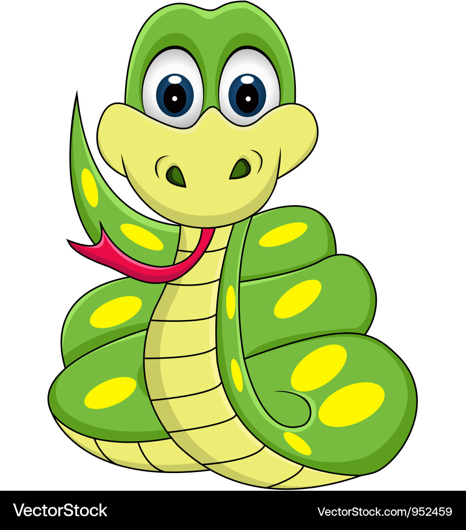 Funny snake cartoon Royalty Free Vector Image - VectorStock