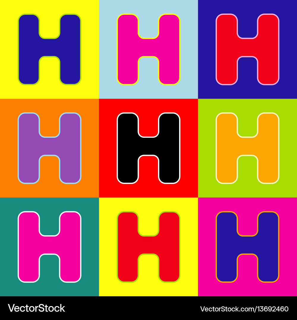 Letter h sign design template element pop Vector Image