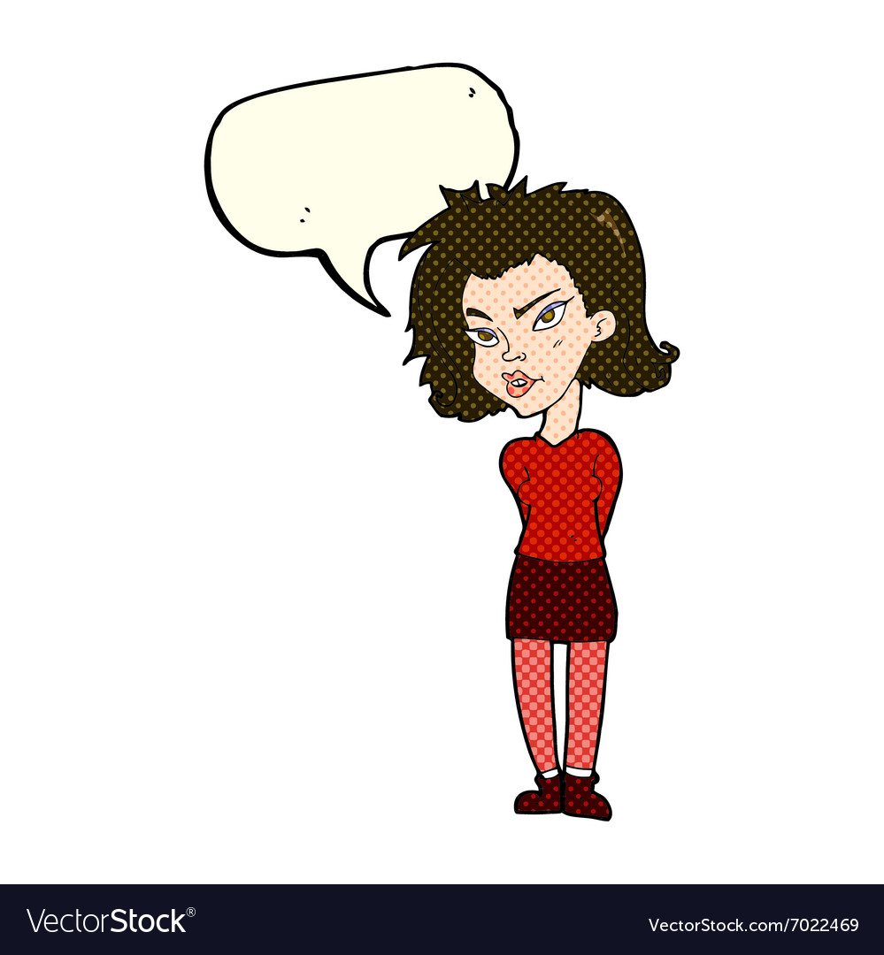 Cartoon Woman With Speech Bubble Royalty Free Vector Image