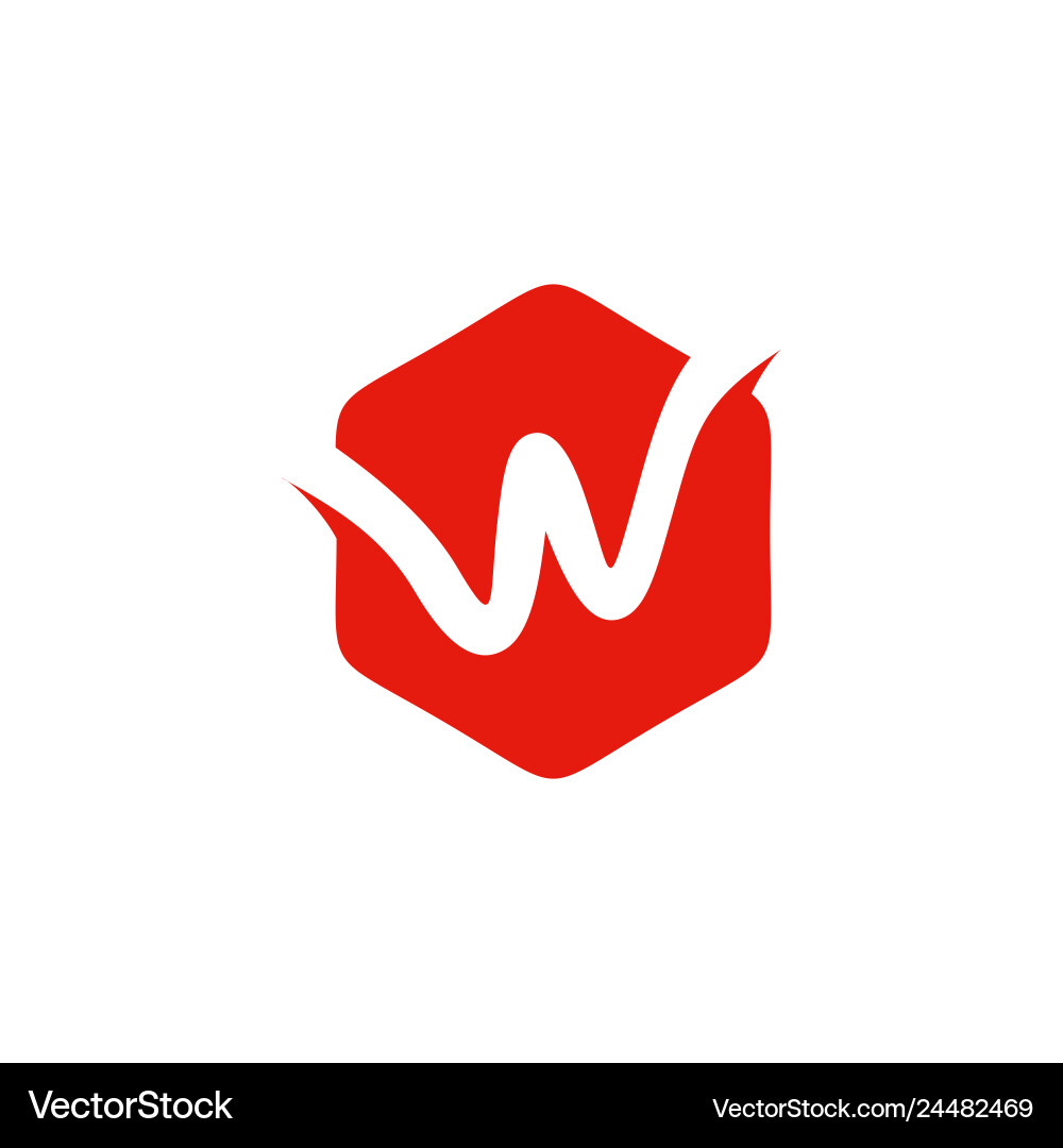 Simple line polygon logo w letter logo w Vector Image