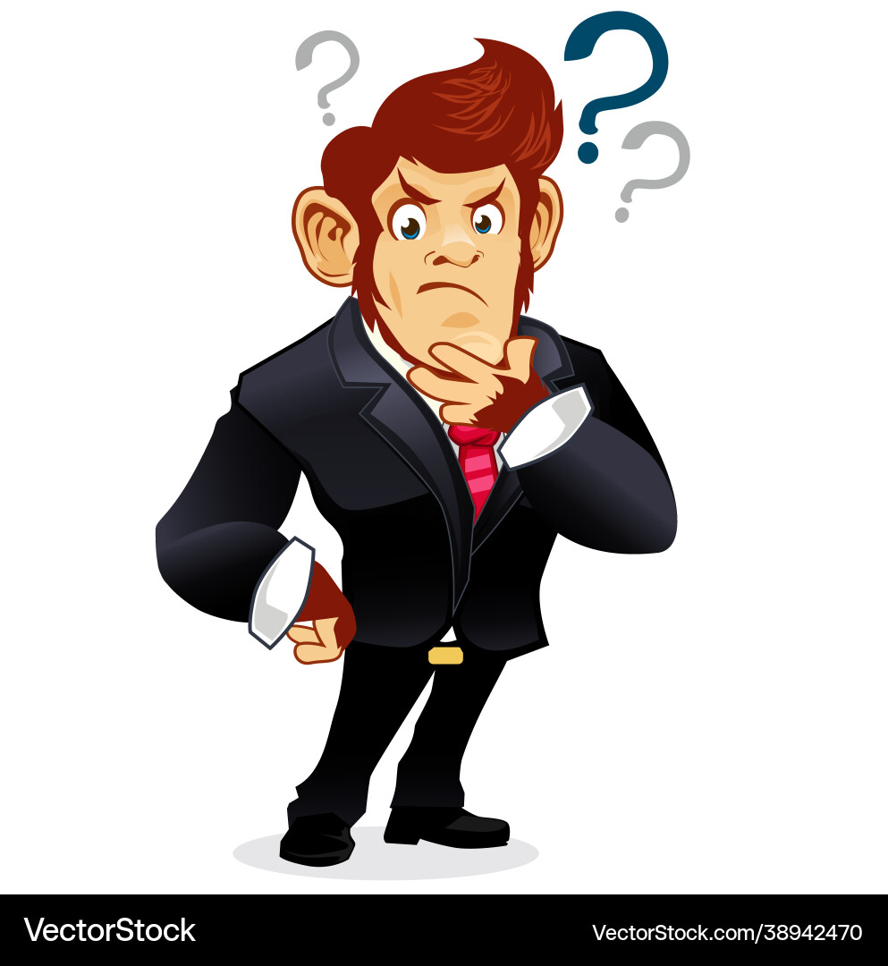 Monkey officer mascot cartoon Royalty Free Vector Image