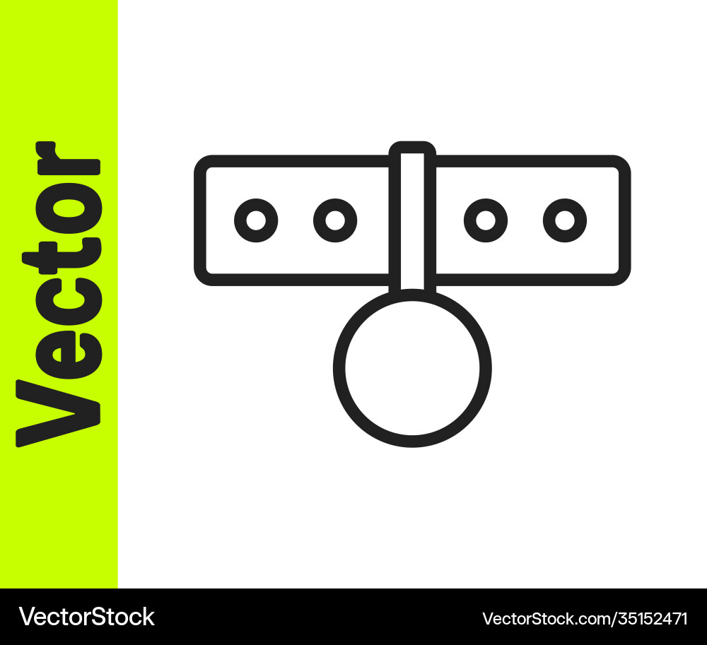 Black line collar with name tag icon isolated Vector Image