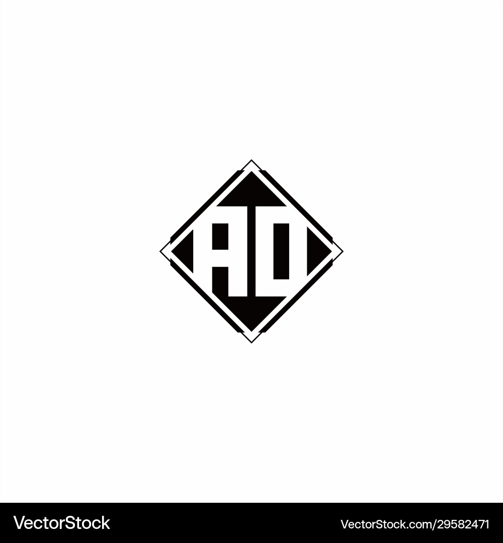 Monogram logo design with diamond square shape Vector Image