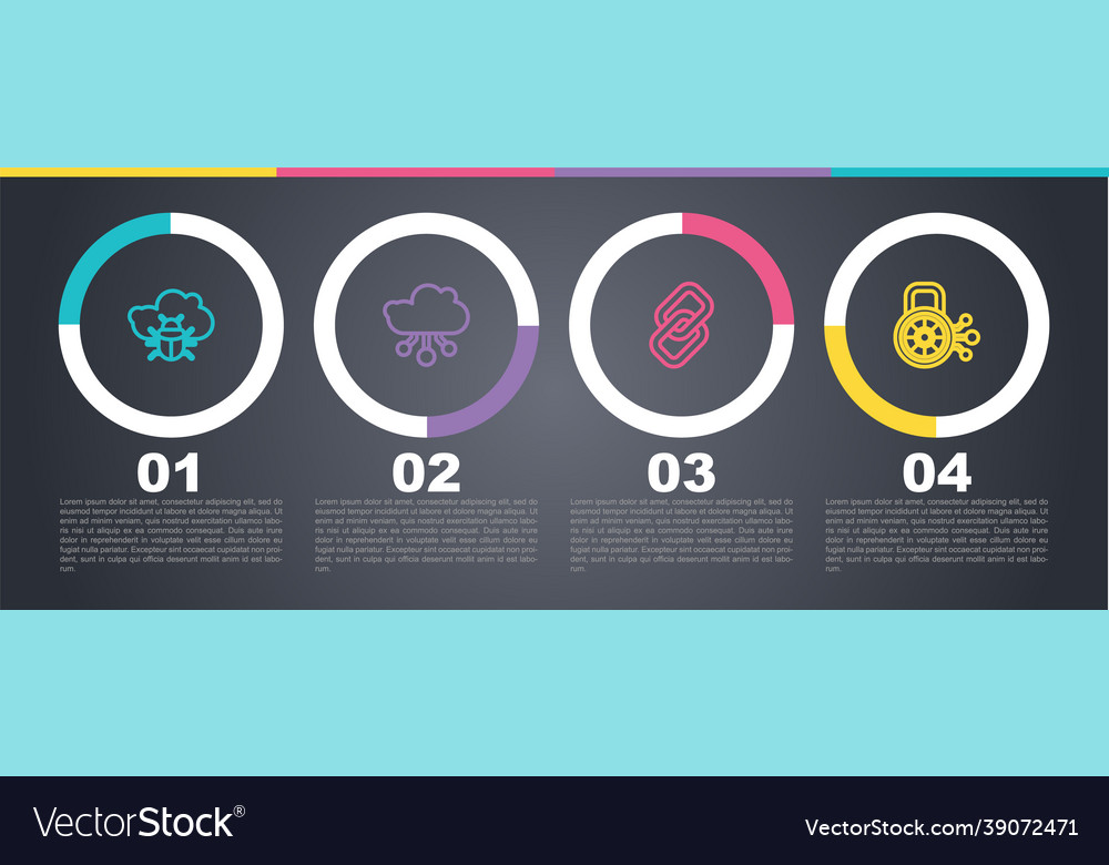 Set line system bug on a cloud internet of things Vector Image