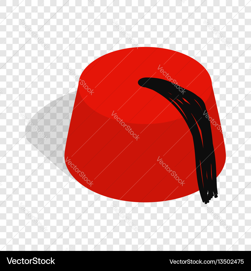 Turkish hat fez isometric icon Royalty Free Vector Image