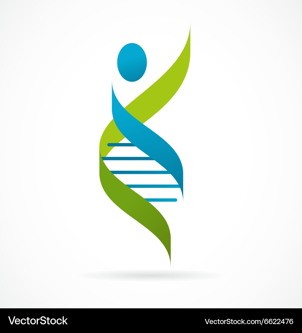 DNA genetic symbol - man icon Royalty Free Vector Image