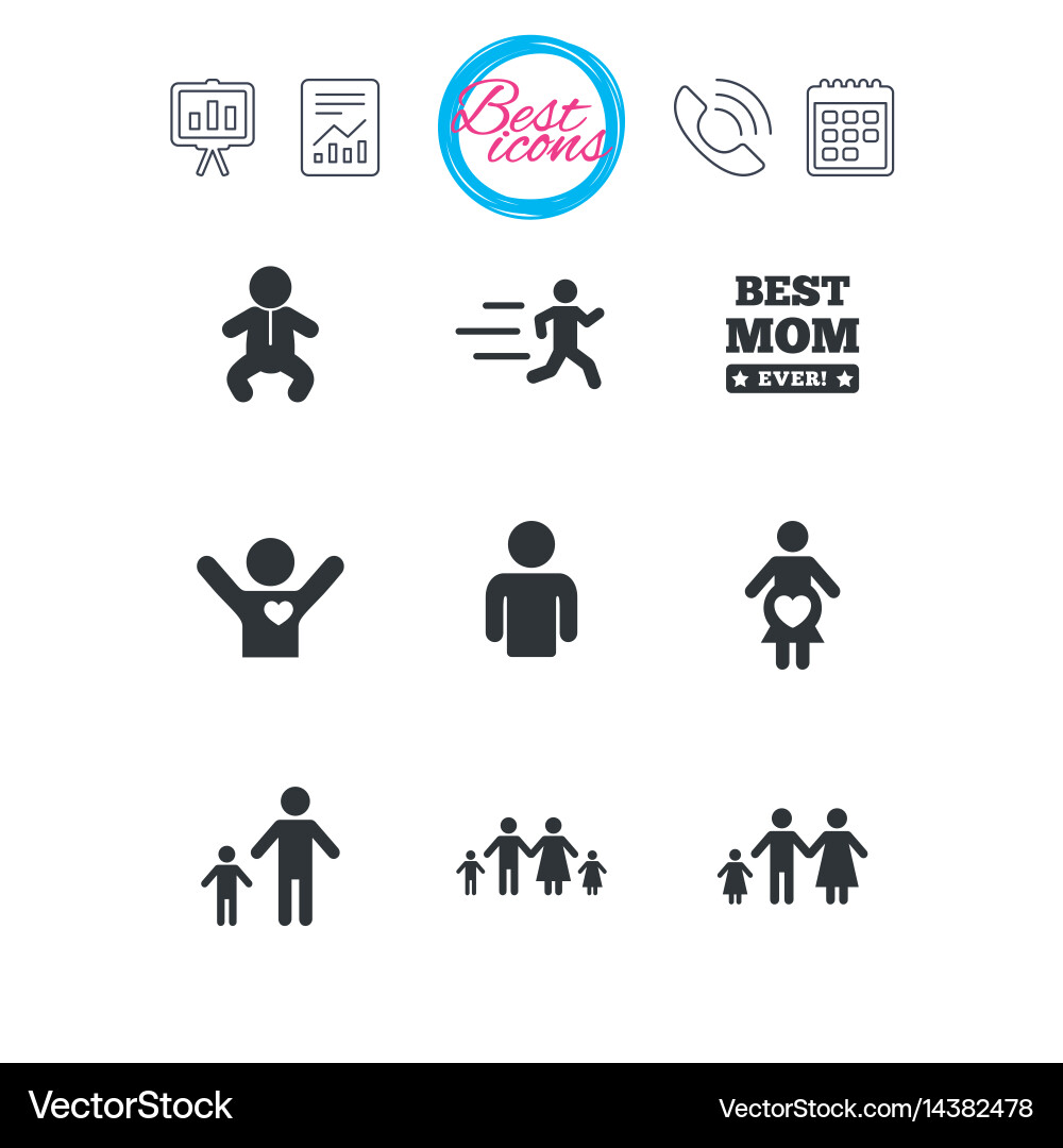 People family icons maternity sign Royalty Free Vector Image - VectorStock