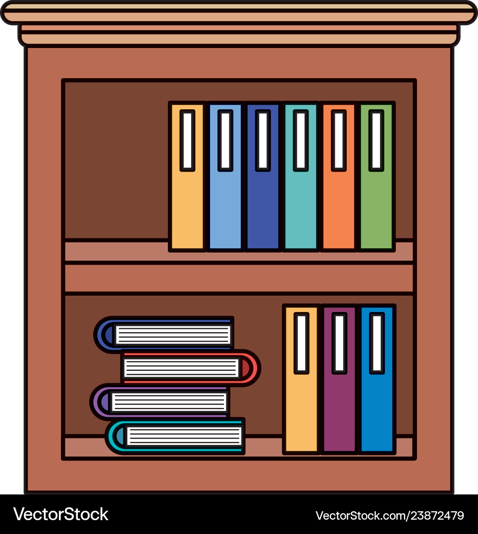 Library shelving isolated icon Royalty Free Vector Image