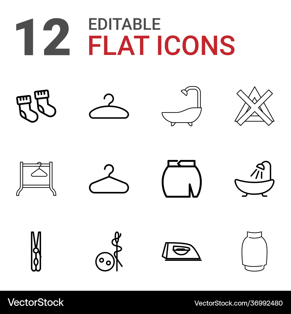 12 cloth icons Royalty Free Vector Image - VectorStock