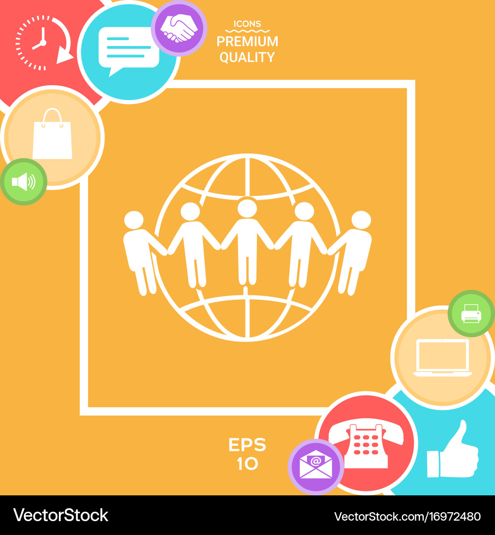 Earth icon communication around world concept Vector Image