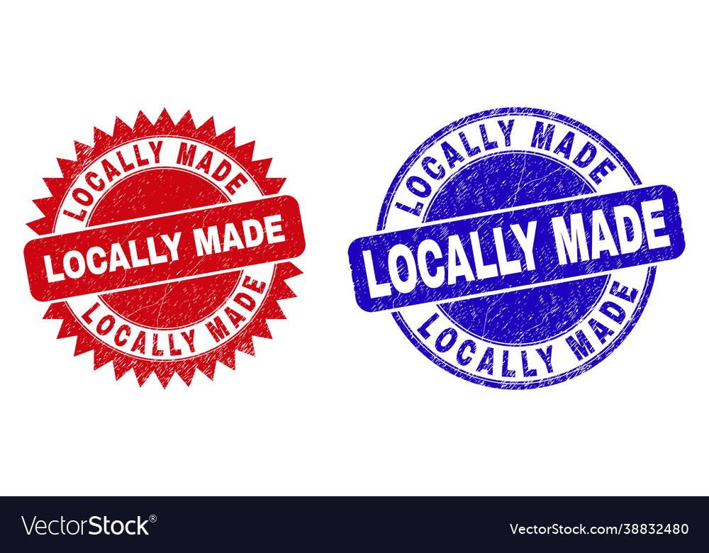 Locally made rounded and rosette seals with grunge