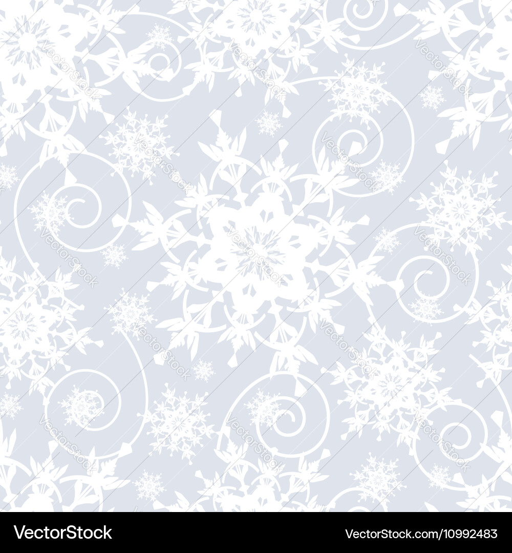 Grey seamless pattern with white snowflakes Vector Image