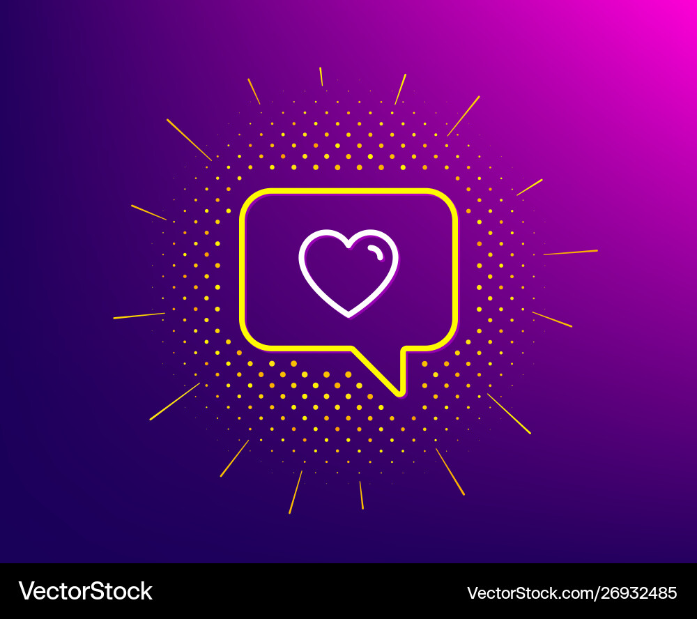 Heart in speech bubble icon love symbol Royalty Free Vector