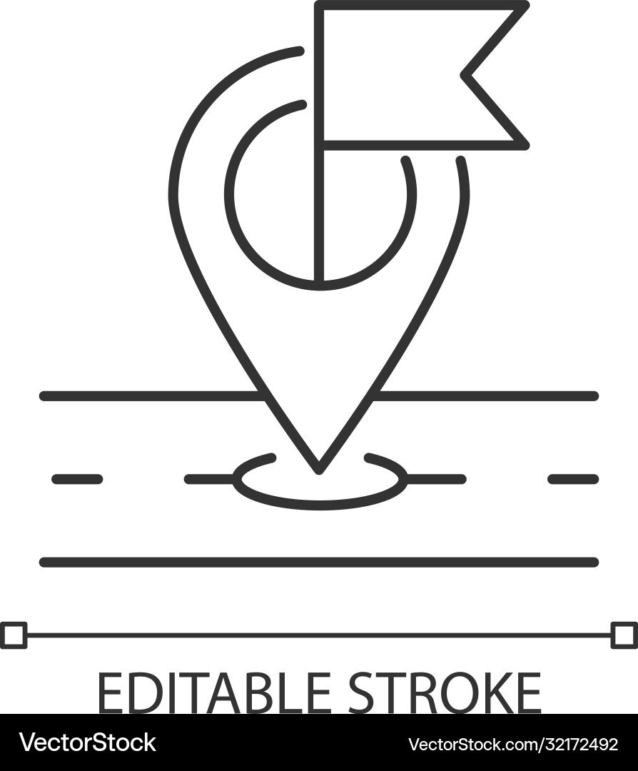 Destination marker pixel perfect linear icon Vector Image