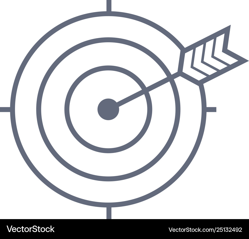 Target with arrow icon dark grey icon Royalty Free Vector