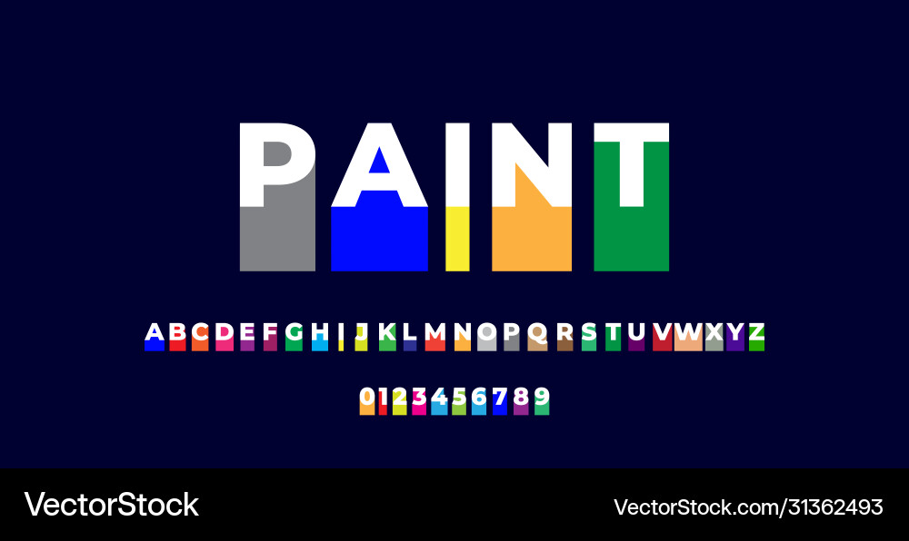 Font style colorful drop paint effect design Vector Image