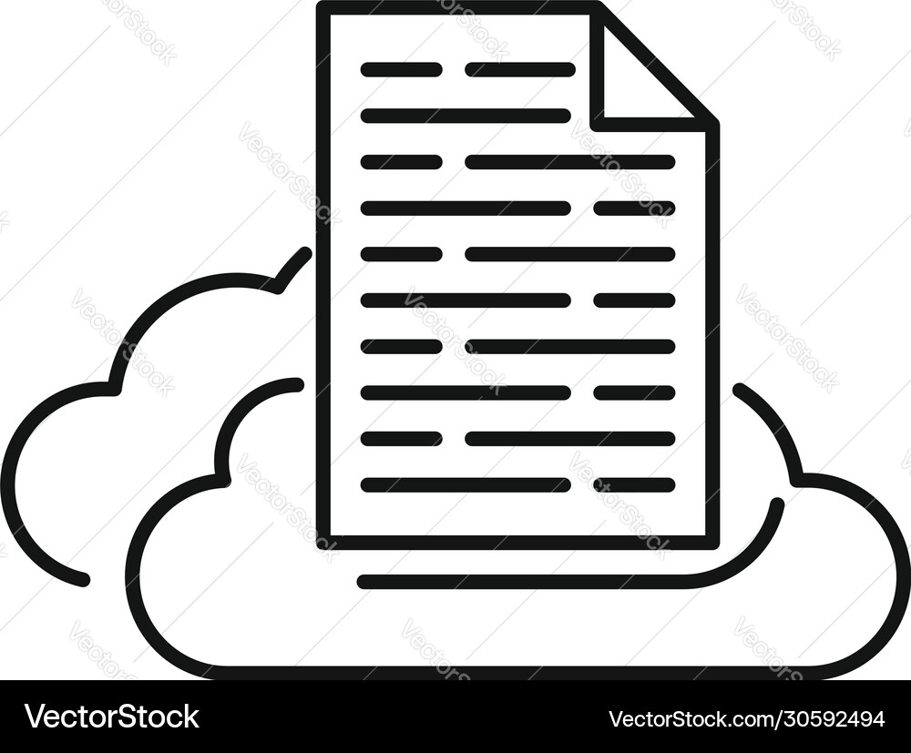 Cloud data icon outline style Royalty Free Vector Image