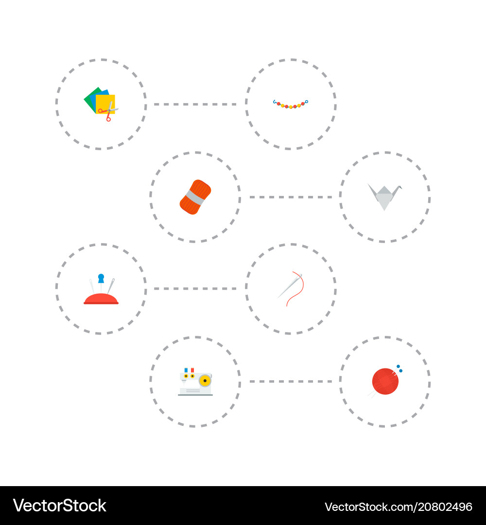 Set handcraft icons flat style symbols Royalty Free Vector