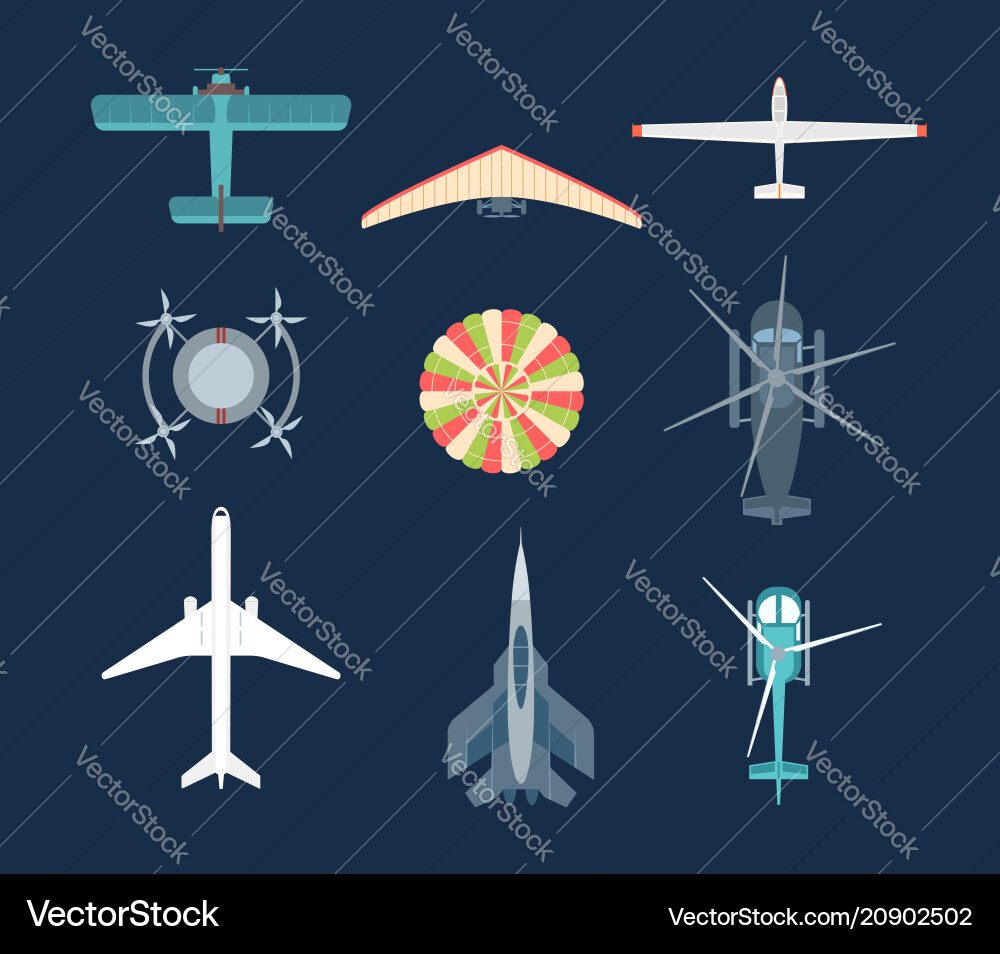 Aircraft - set of modern elements Royalty Free Vector Image